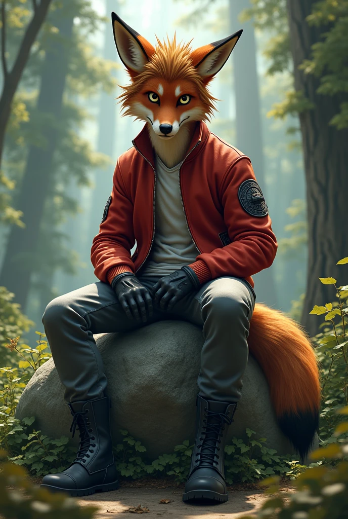 An anthropomorphic Zorro of the Borochi race, a tall fox with messy ...