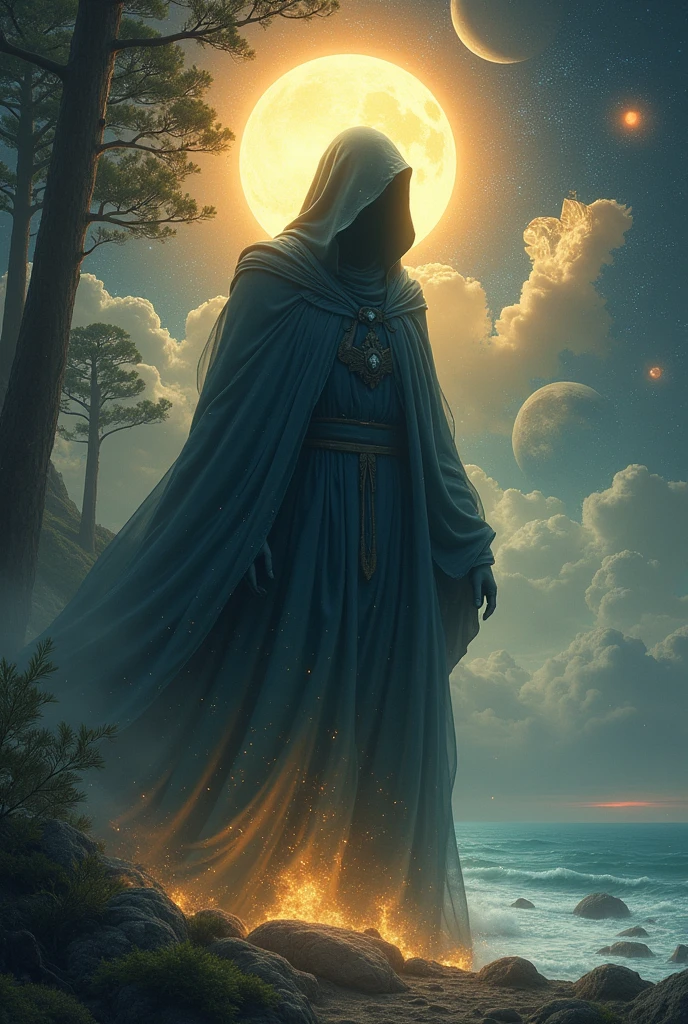 Create the image of a mysterious yet extremely powerful being hidden in ...