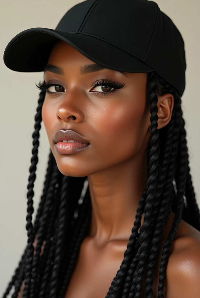 Create photo of brown brazilian woman with medium skin tone, slanted ...