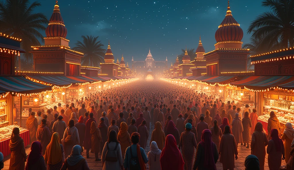 Indian fair in night - SeaArt AI