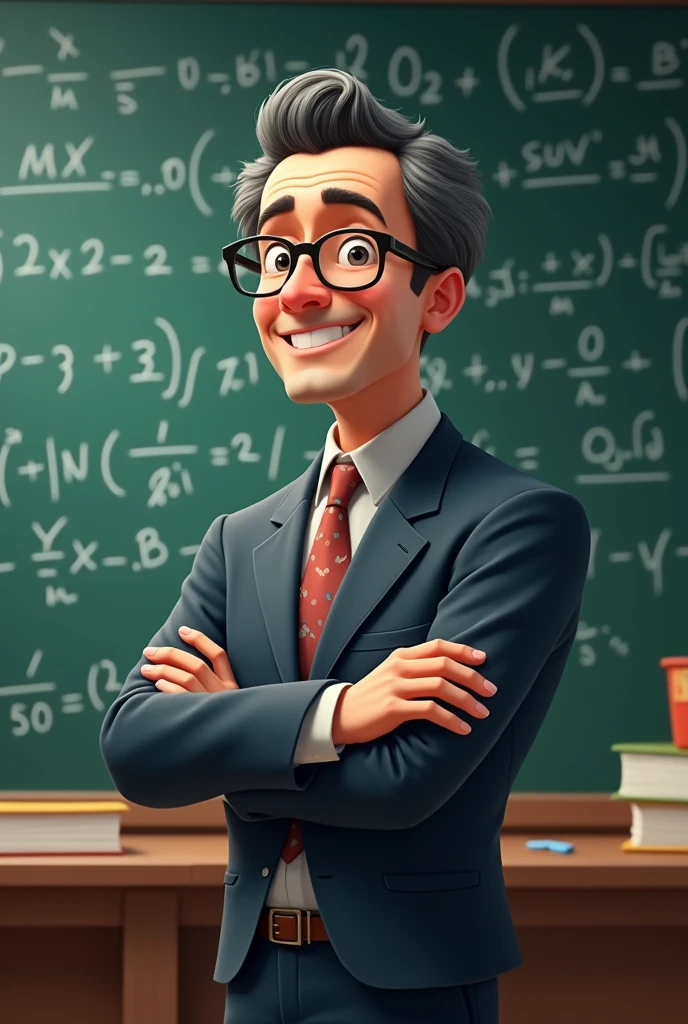 A lively animated university math professor, around 6, not too heavy ...