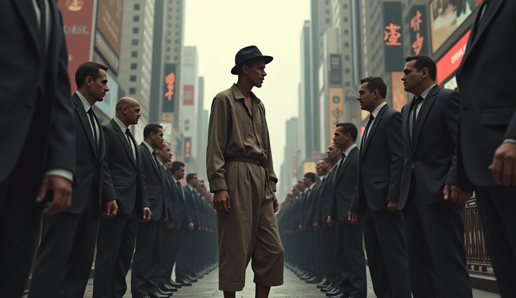 Rich people ignoring a poor young village man - SeaArt AI