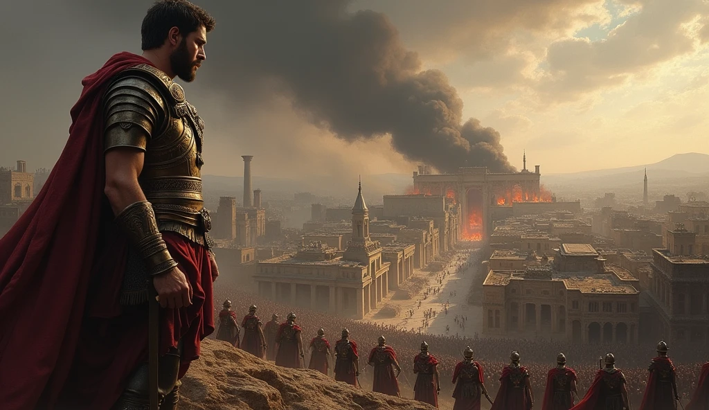 Alexander Standing Over a Defeated City: A dramatic image of Alexander ...