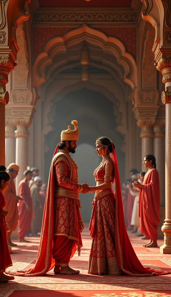 A rajput warrior and a female rajput warrior Both are getting married ...