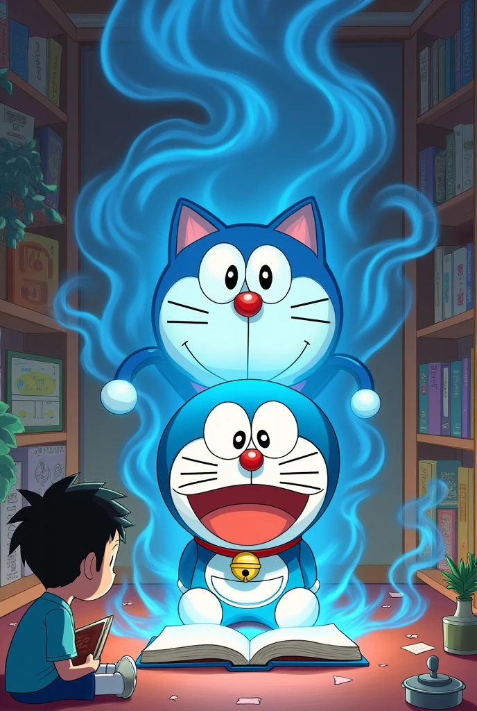 Each time Nobita read from it, Doremon nobita - SeaArt AI