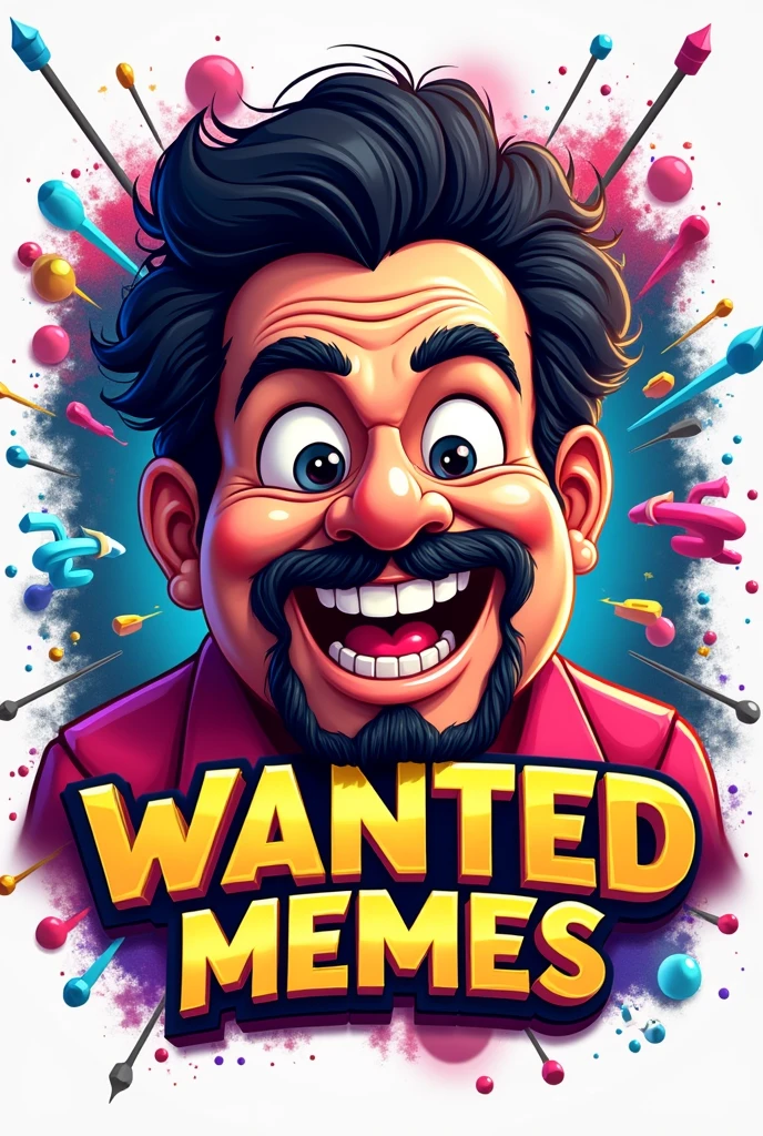 Make the logo with background with title with wanted memes and keep the ...