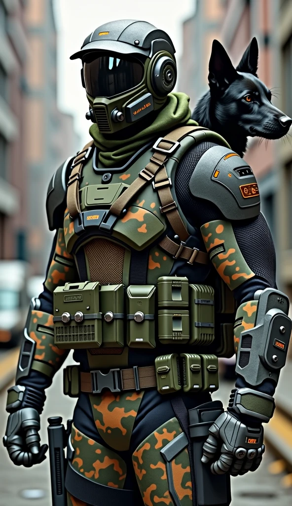 Create a superhero, have his uniform be a mix of the usmc marpat design ...