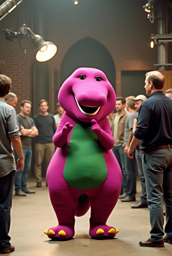 Behind the scenes of the Barney show in the studio an old photograph from 1990 b - SeaArt AI