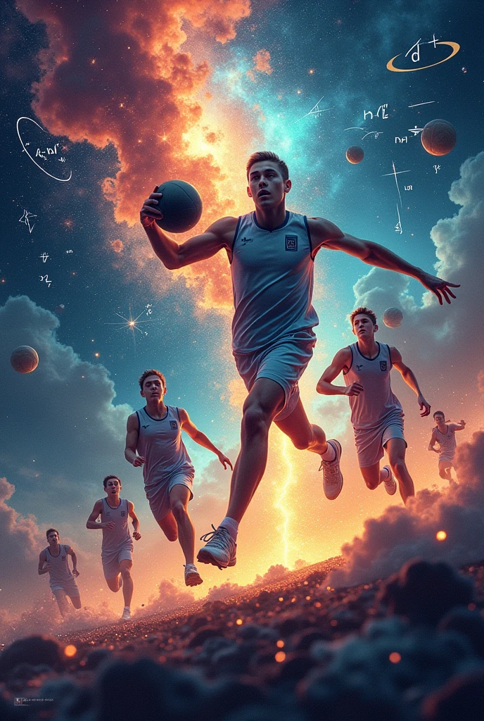 Science and math theme collab with intramurals poster background galaxy ...