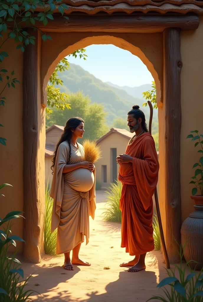 Pregnant woman in the year 1800 japan with a very large belly and a ...