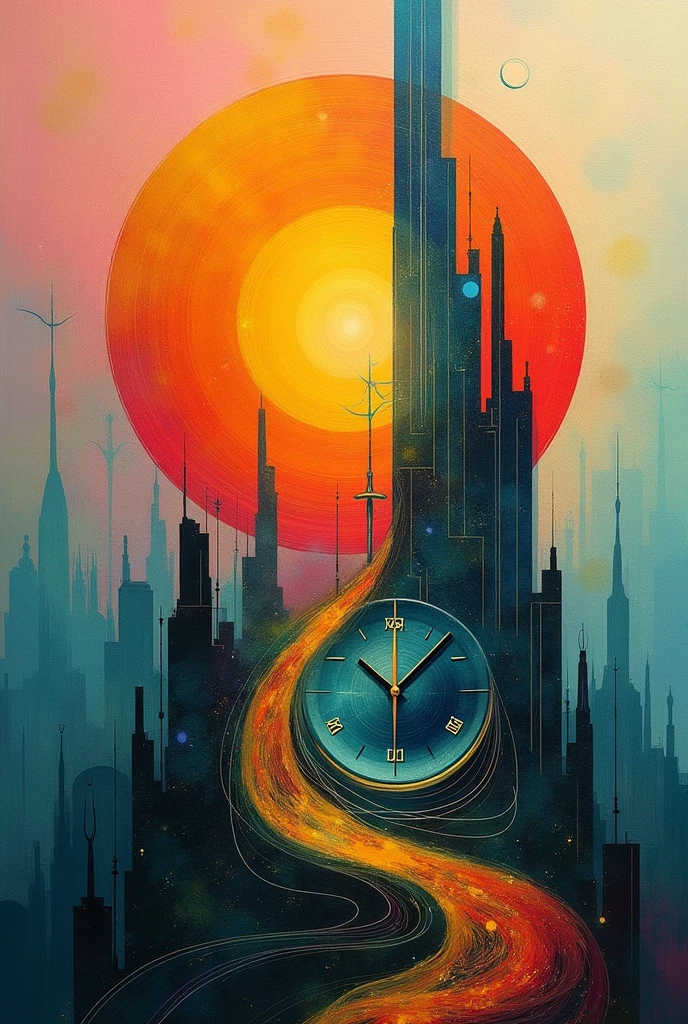 Will you make an abstract art using the combining 7 elements of art for ...