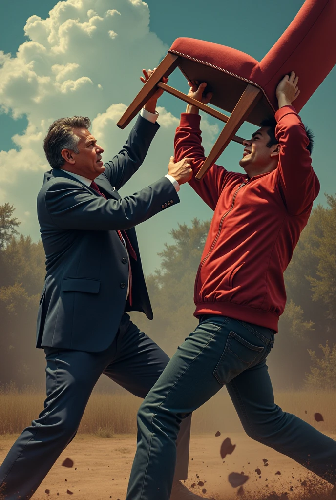 Make a meme of Datena, a reporter from Bandeirantes, hitting influencer ...