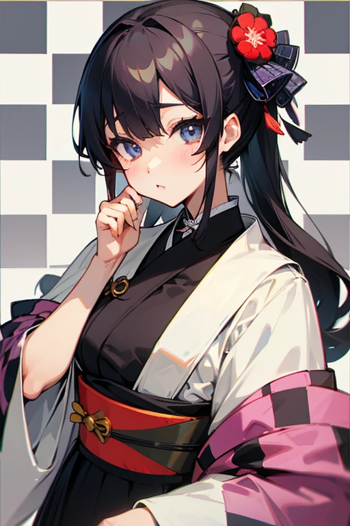 MS. cute、Taisho、Checkerboard Pattern、beautiful eyes、Japan-Western ...