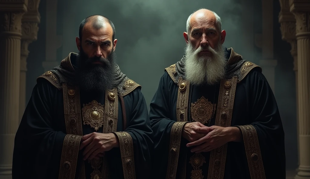 **Prompt:** **A dramatic and fear-inducing thumbnail featuring Caiaphas ...