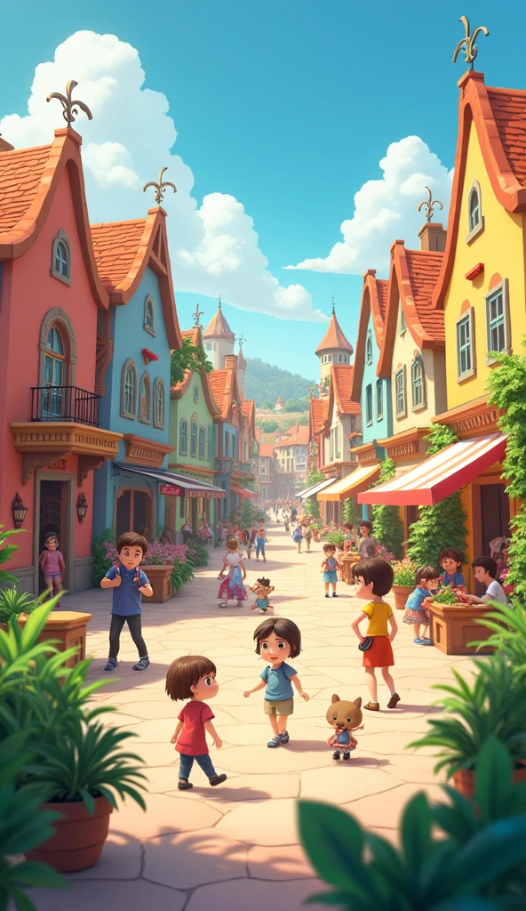 Beautiful square, animation style - SeaArt AI