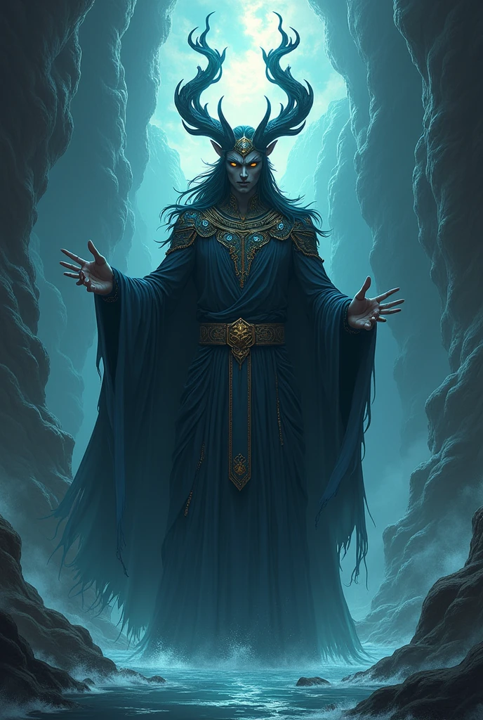 Styx, Underworld god, anime style, full body view with relevant to its ...