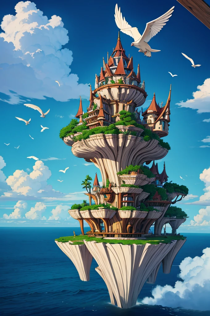 An enormous, fantastical creature that resembles a giant sea turtle ...