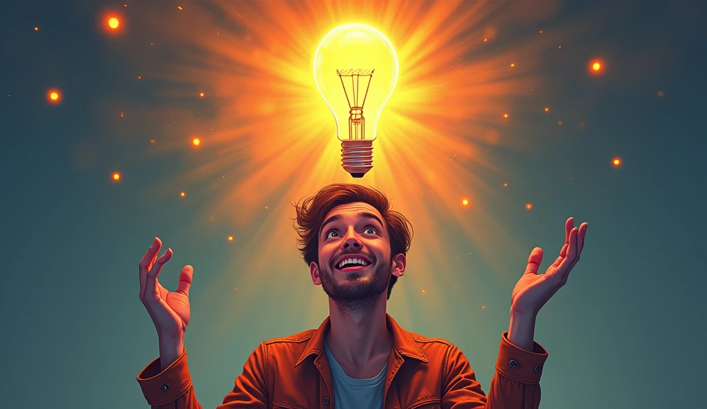 3. Image of a lightbulb moment: A person having a “lightbulb - SeaArt AI
