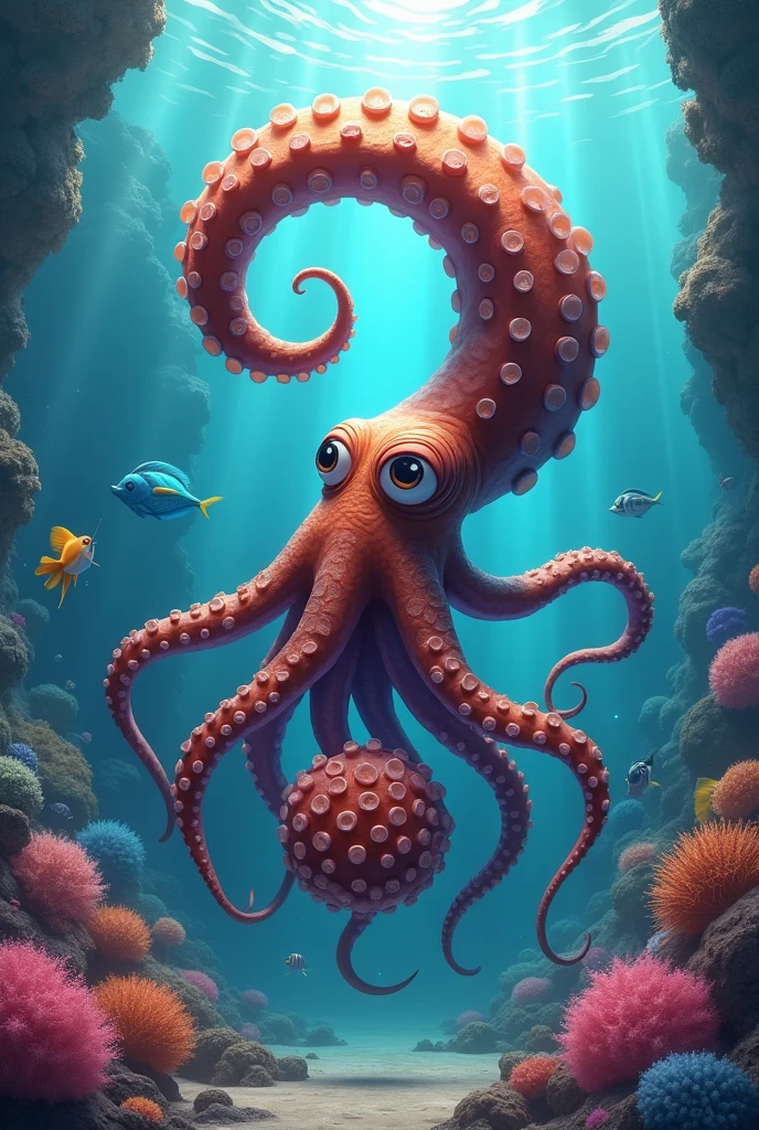 An octopus in the shape of a question mark - SeaArt AI