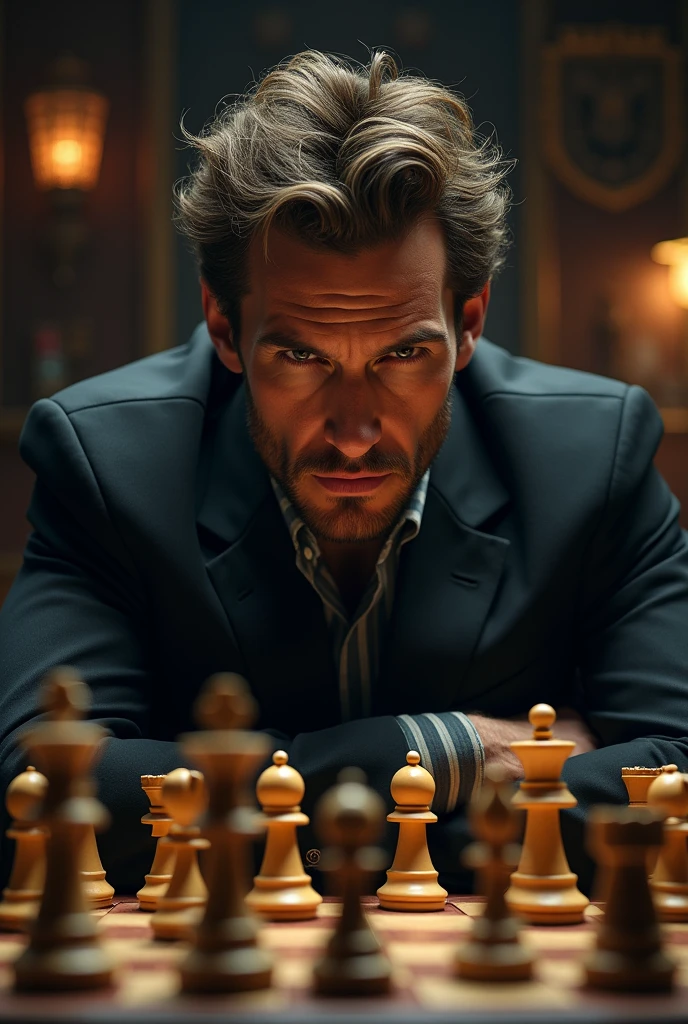 Magnus Carlen playing chess - SeaArt AI