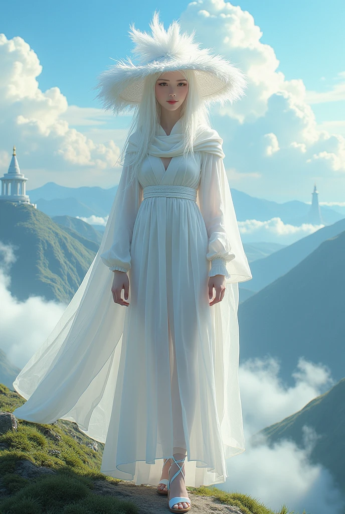 A young and beautiful girl, mane on his chest plump with hair and ...