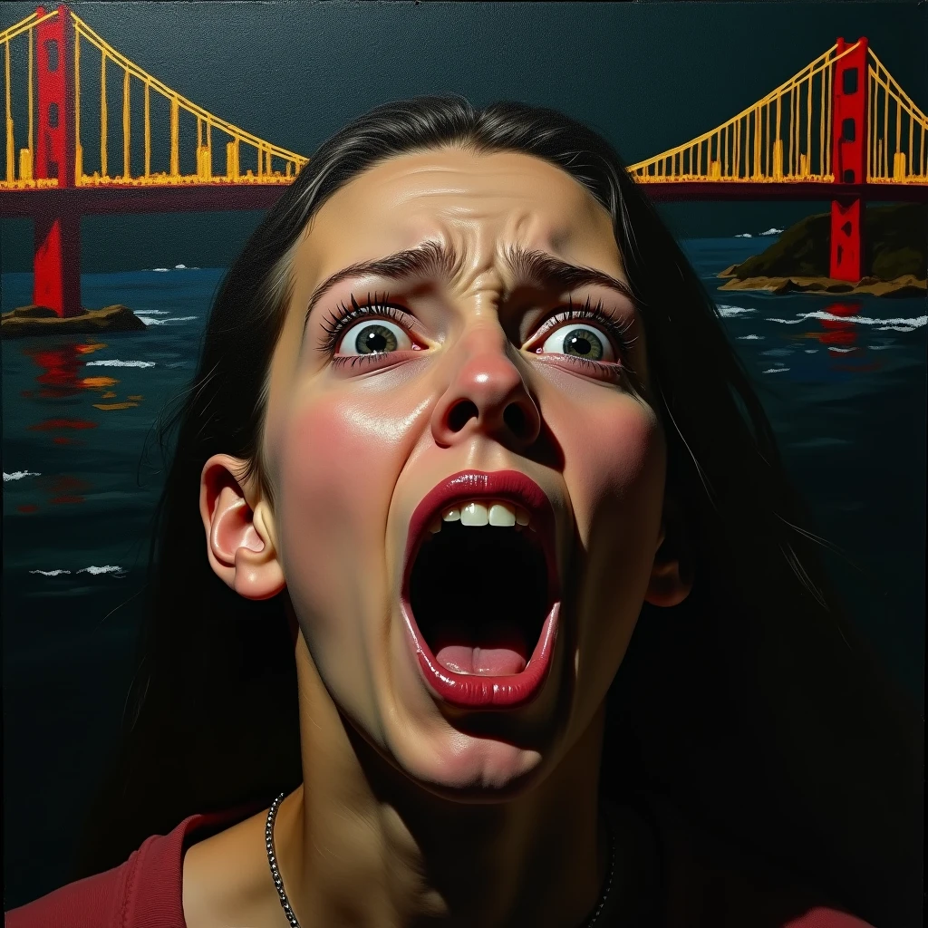 A dramatic and emotional portrait of a person screaming and crying ...