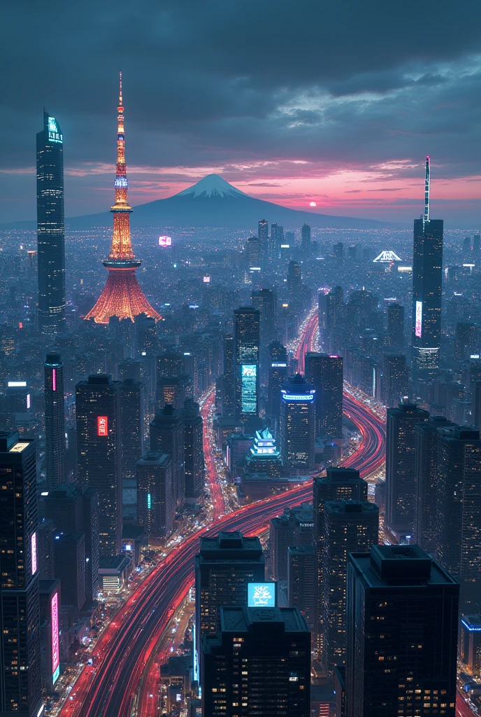 Cyber City, Tokyo Skytree, Metropolis, Tokyo Metropolitan Area - SeaArt AI