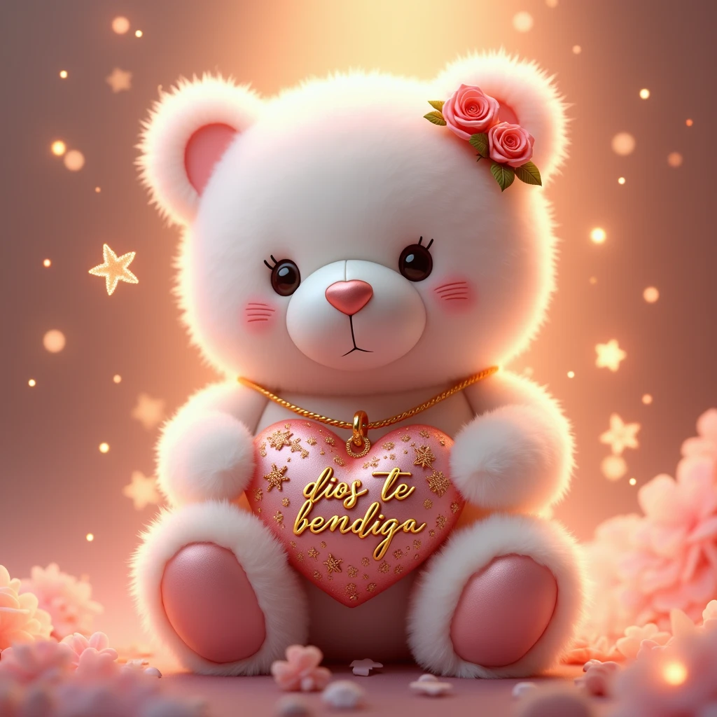 A captivating 3D render of an enchanting, anime-inspired teddy bear ...