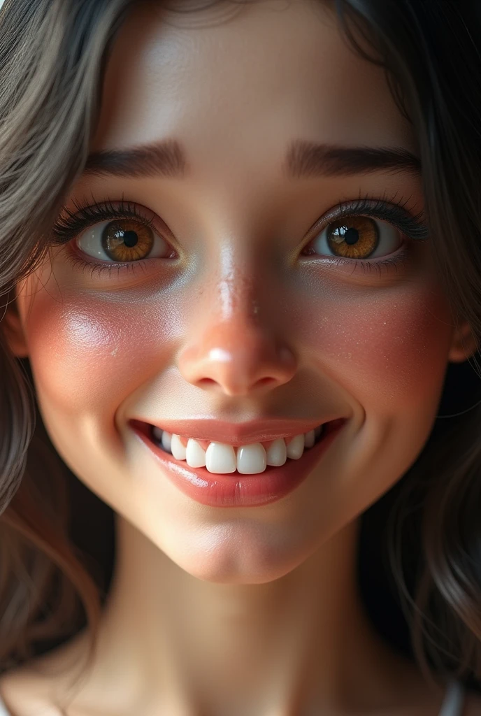 A person's face with different facial expressions on the left and right ...