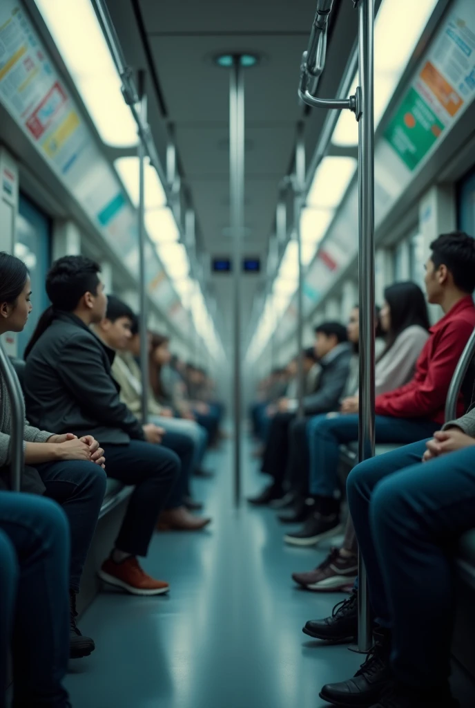 MRT seats from the front and low angle - SeaArt AI