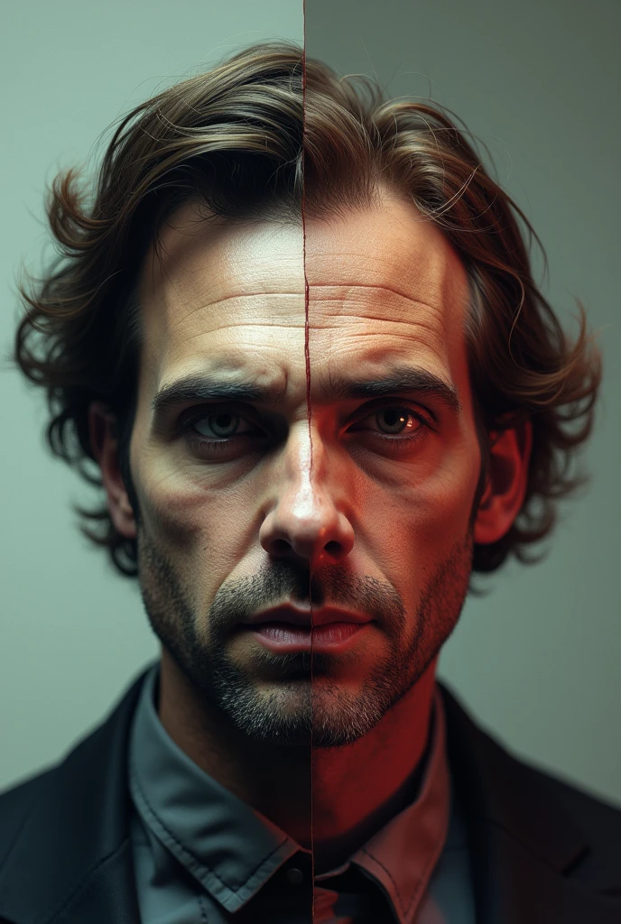 I want image of two person Half half face of each person Face should be ...