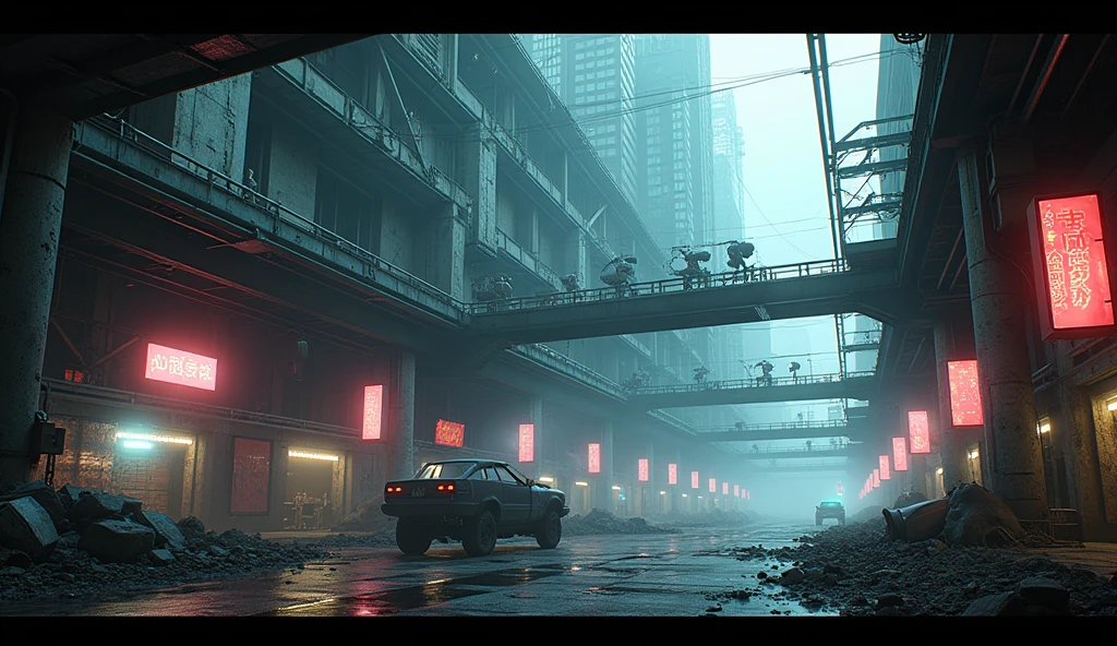 Cyberpunk underground city without people - SeaArt AI