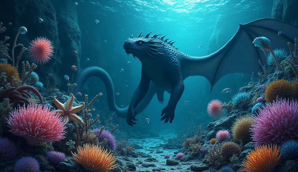 Pacific barreley fish, the feather star, the peacock squid, Pacific ...