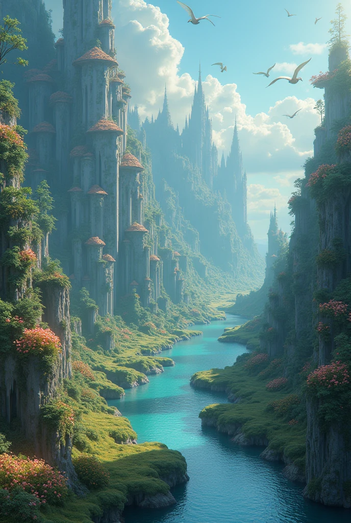 Pictures of a beautiful imaginary world - SeaArt AI