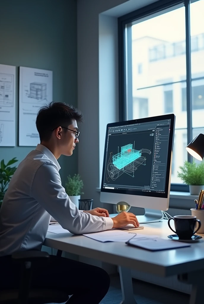 Work autocad in my office - SeaArt AI