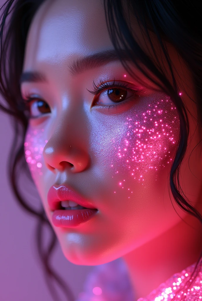 Close-up of a beautiful realistic female face. Thai language - SeaArt AI