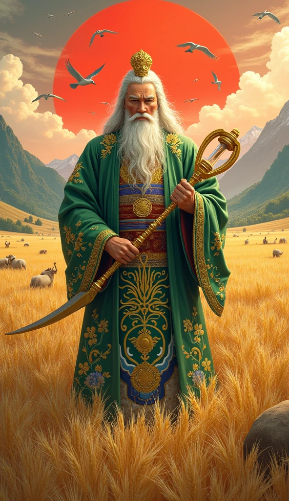 A grand and timeless depiction of Ōtoshi-no-Kami (New Year God - SeaArt AI