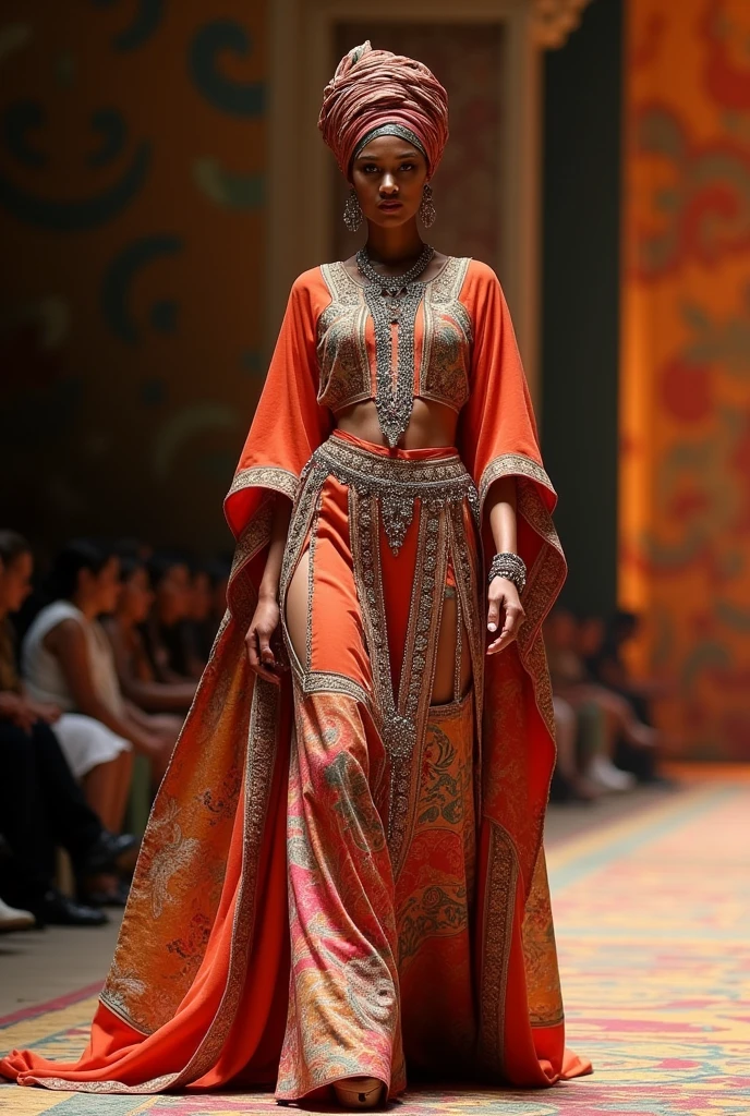 Fusion outfit of countries India arab and African for fashion show with ...