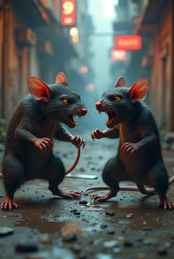 Two rats in mortal kombat - SeaArt AI