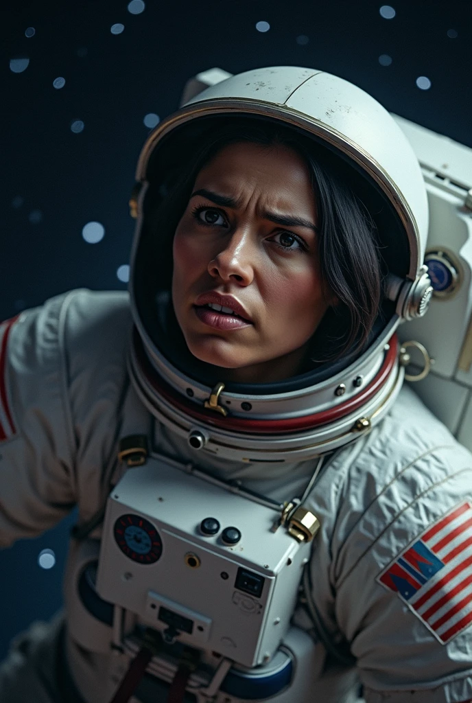 Sunita williams face afraid in space - SeaArt AI