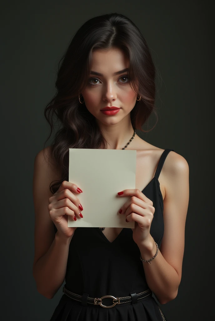 Pictures of a woman holding the paper with text then you wink - SeaArt AI