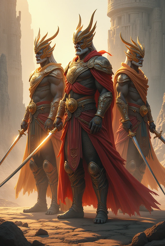 Three warrior brothers decent of the Sun God, the first son uses a ...