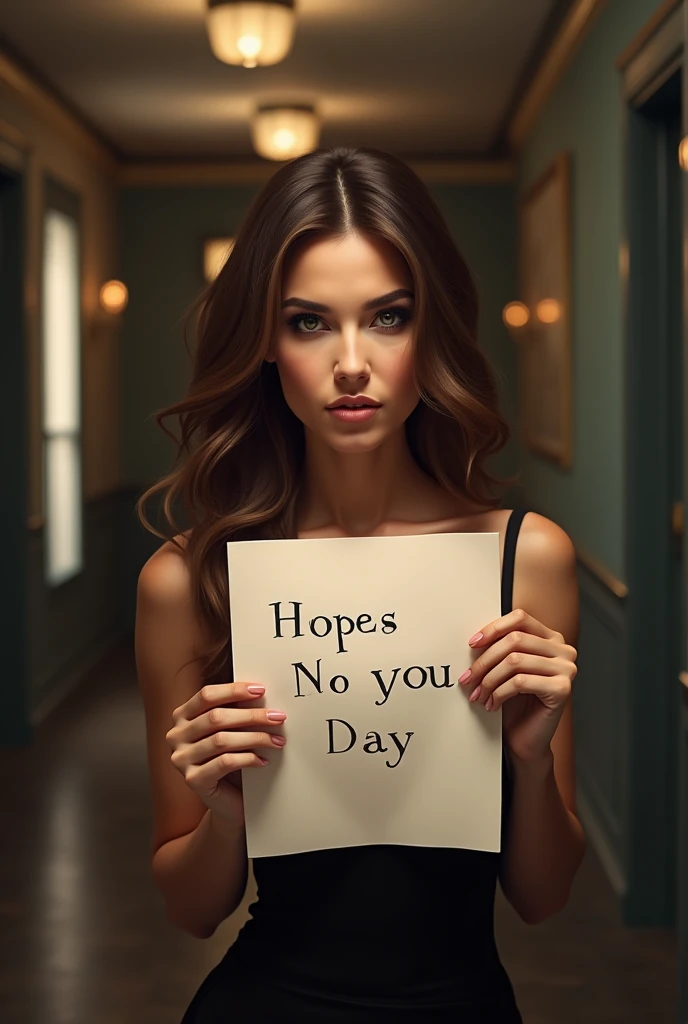 Pictures of a woman holding the paper with text * Then you wink at me ...
