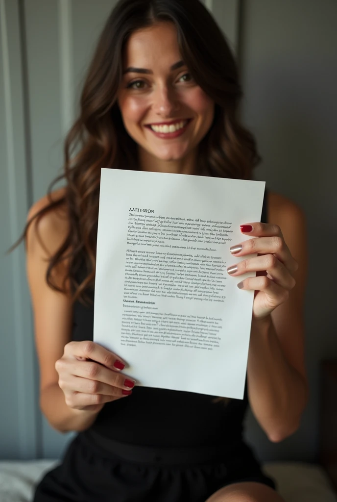 Pictures of a woman holding the paper with text *Then you wink at me ...