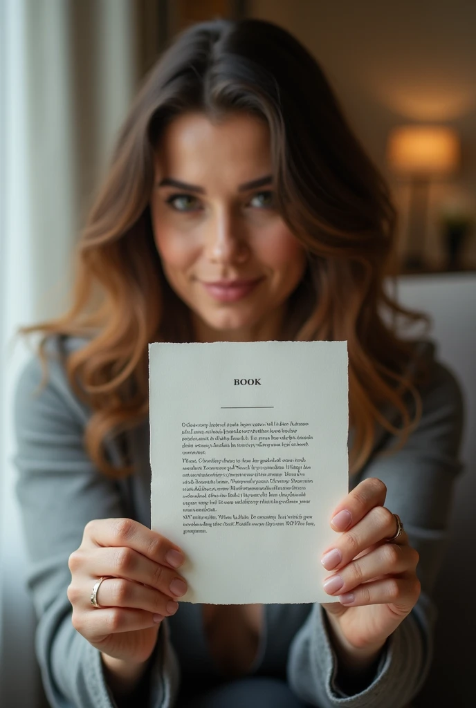 Pictures of a woman holding the paper with text *Then you wink at me ...