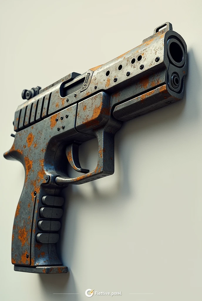 Create na futuristic gun made out of recycled materials - SeaArt AI