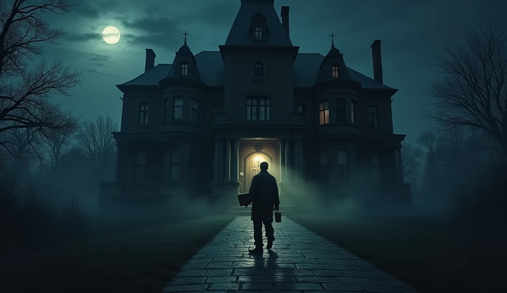 ***horror darkness night*** **delevery man delivered his parcel he is ...