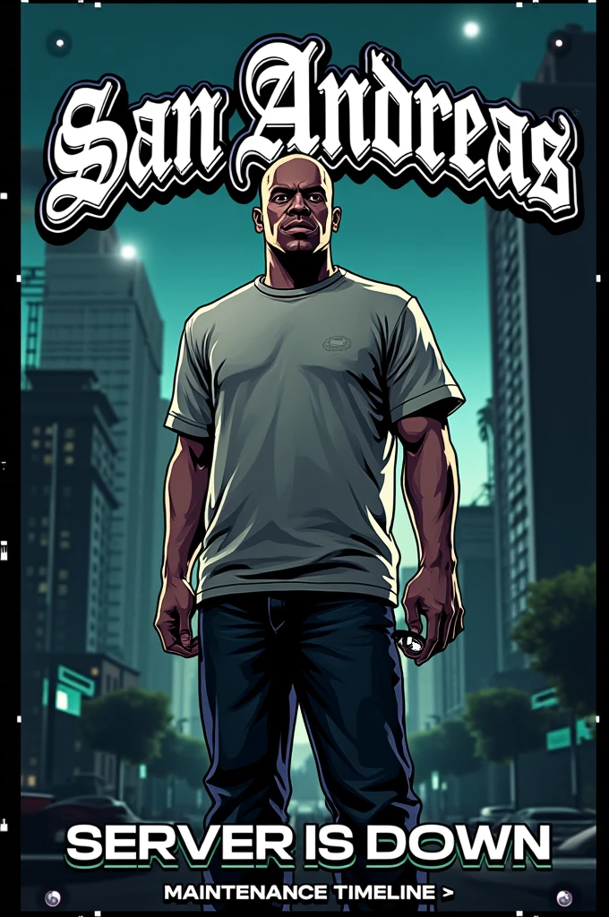 Website: Design a Poster for a San Andreas Multiplayer Server Message - SeaArt AI