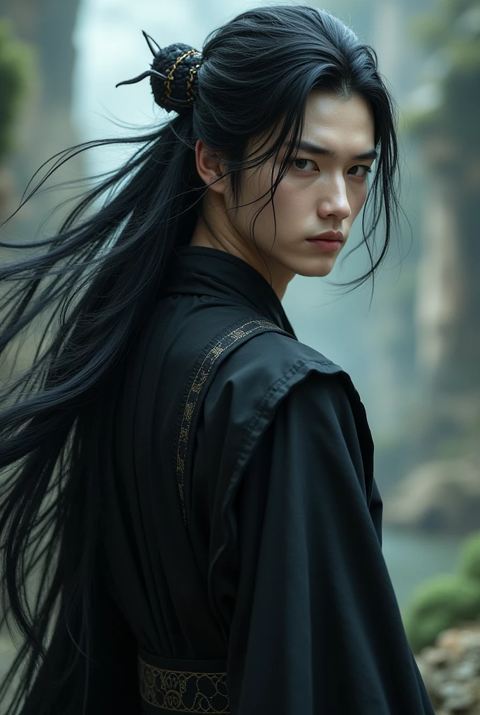 Half human half eastern dragon in human form, handsome young ...