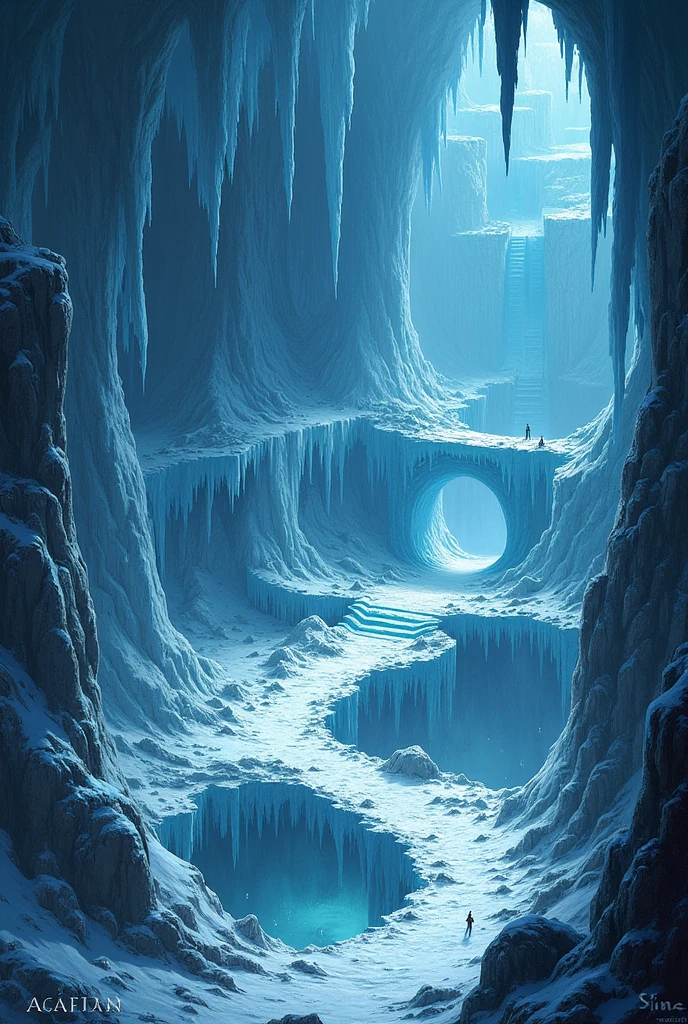 Ice map , dungeon - SeaArt AI